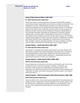 Resume - Stephen G. Hardin 4 [14405] | DOC | Civil Engineering Industry | Industries