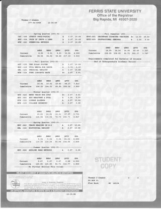 FSU Transcript | PDF