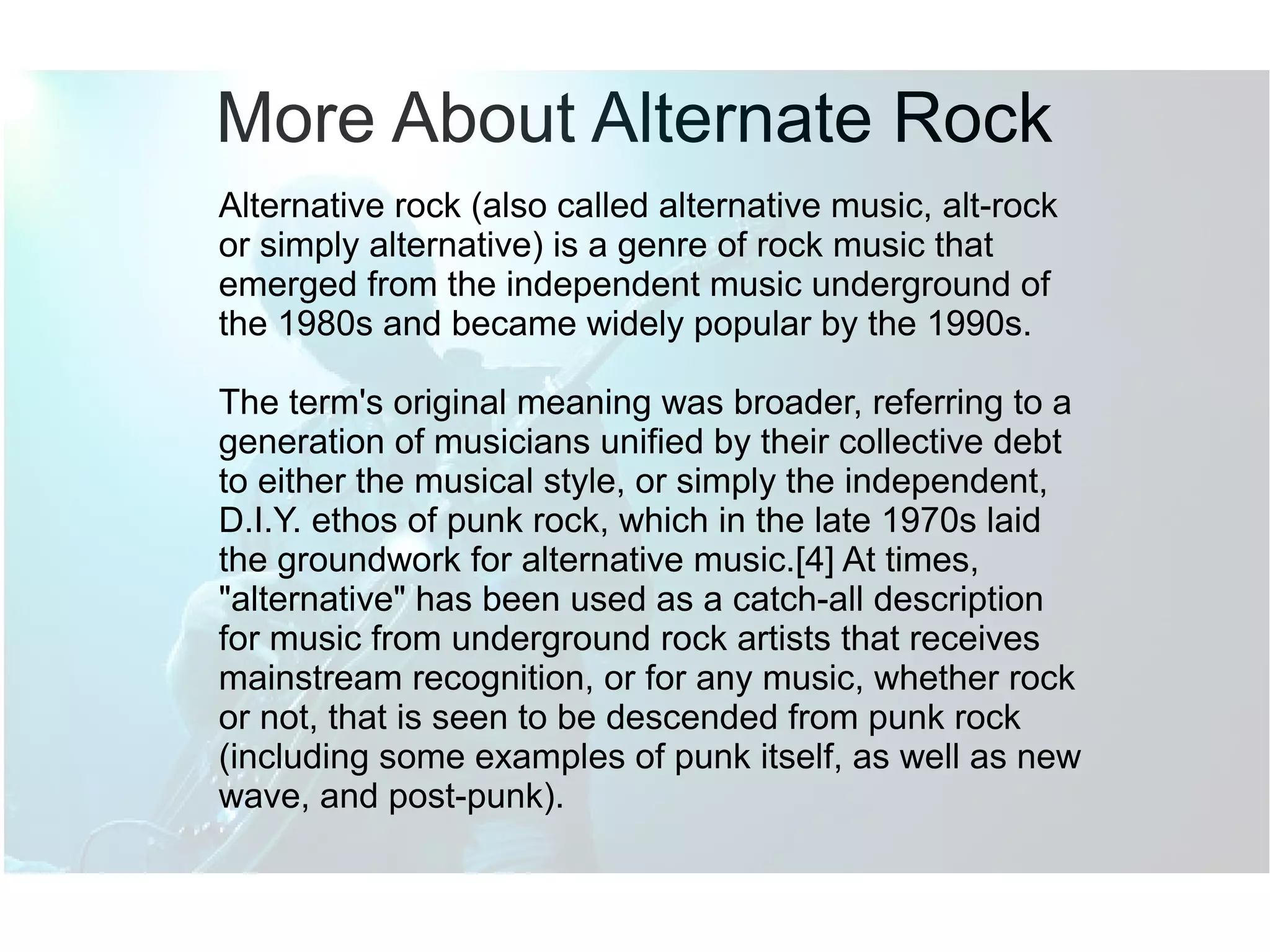 Media Studies alternate rock | ODP