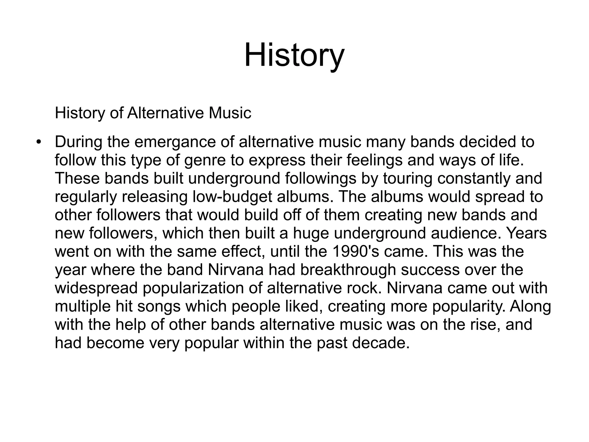 Media Studies alternate rock | ODP
