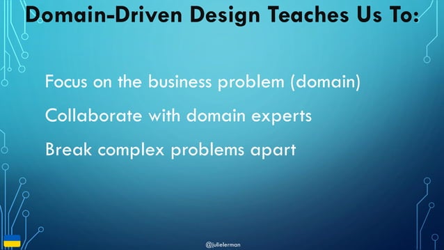 "Applying DDD Thinking to EF Core Search Filters", Julie Lerman | PPT