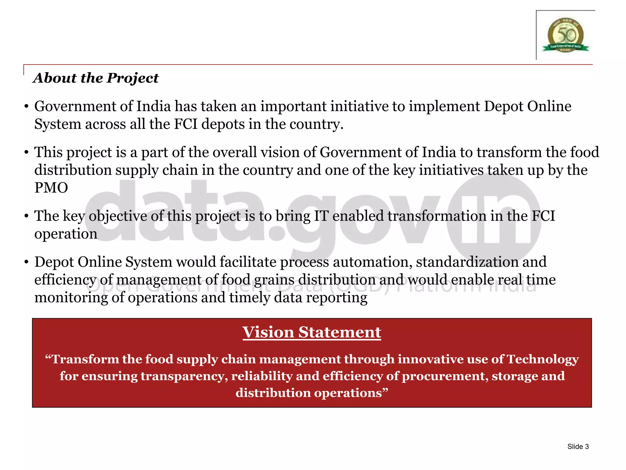 A Case Study on FCI Depot online System | PPTX