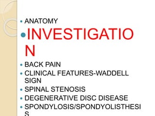 Degenerative disease of the spine | PPTX