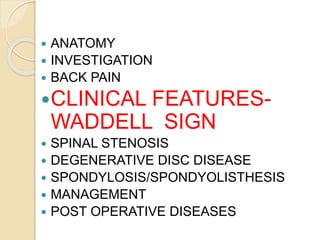 Degenerative disease of the spine | PPTX