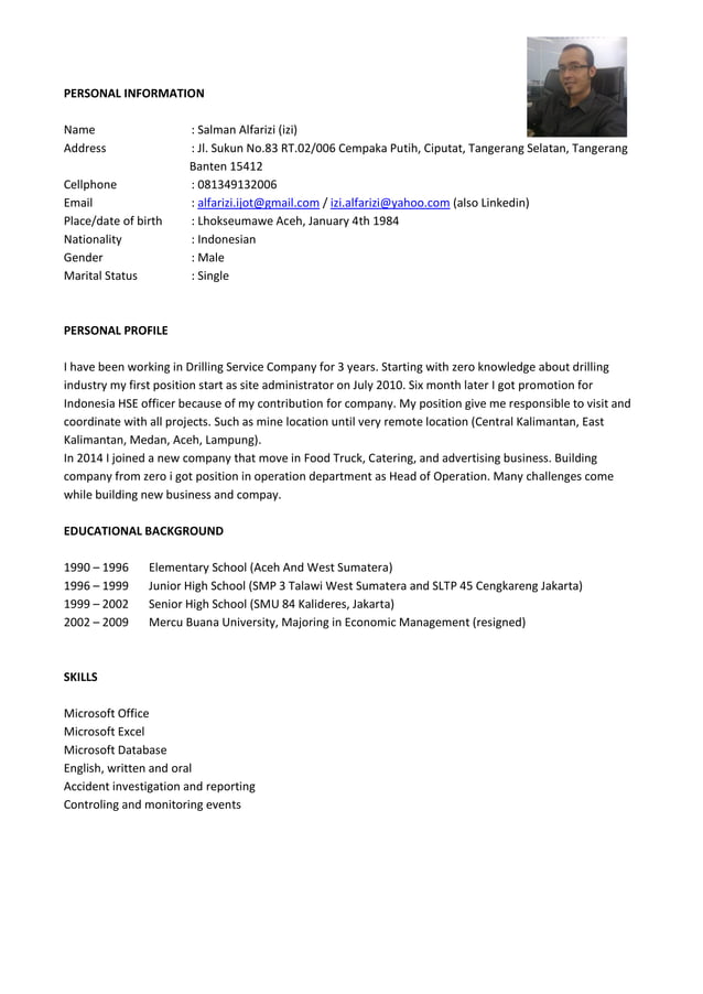CV - Salman Alfarizi 2015 | PDF