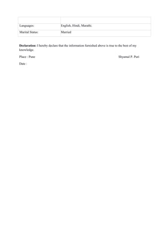 Shyamal_cv | DOC | Computing | Technology & Computing