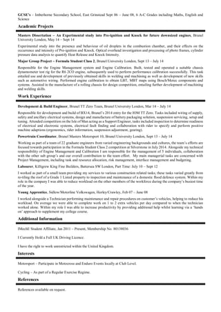 Jason Reid CV - 09-12-14 | PDF | Off-Road Vehicles | Auto Body Styles