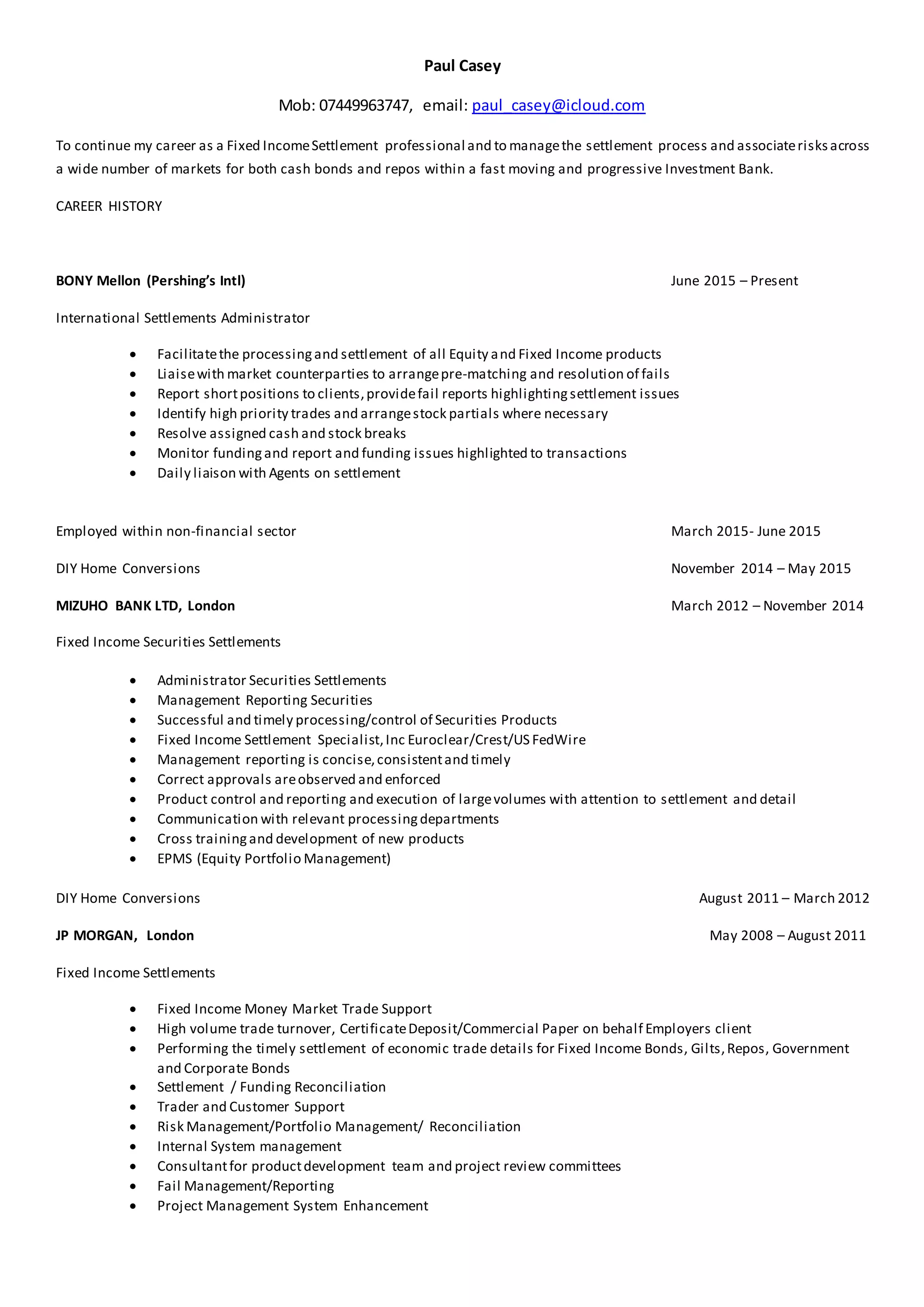 Paul Casey CV | DOCX