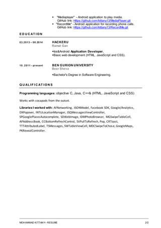 CV-Ios Developer | PDF