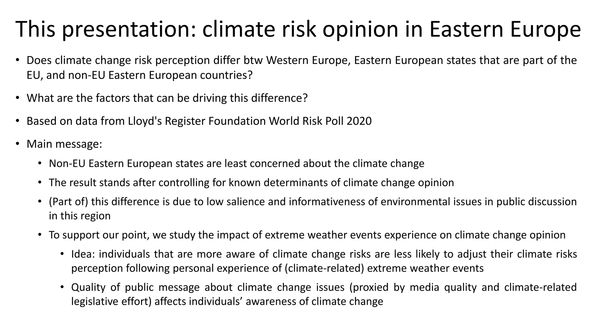 Green Concerns and Salience of Environmental Issues in Eastern Europe ...