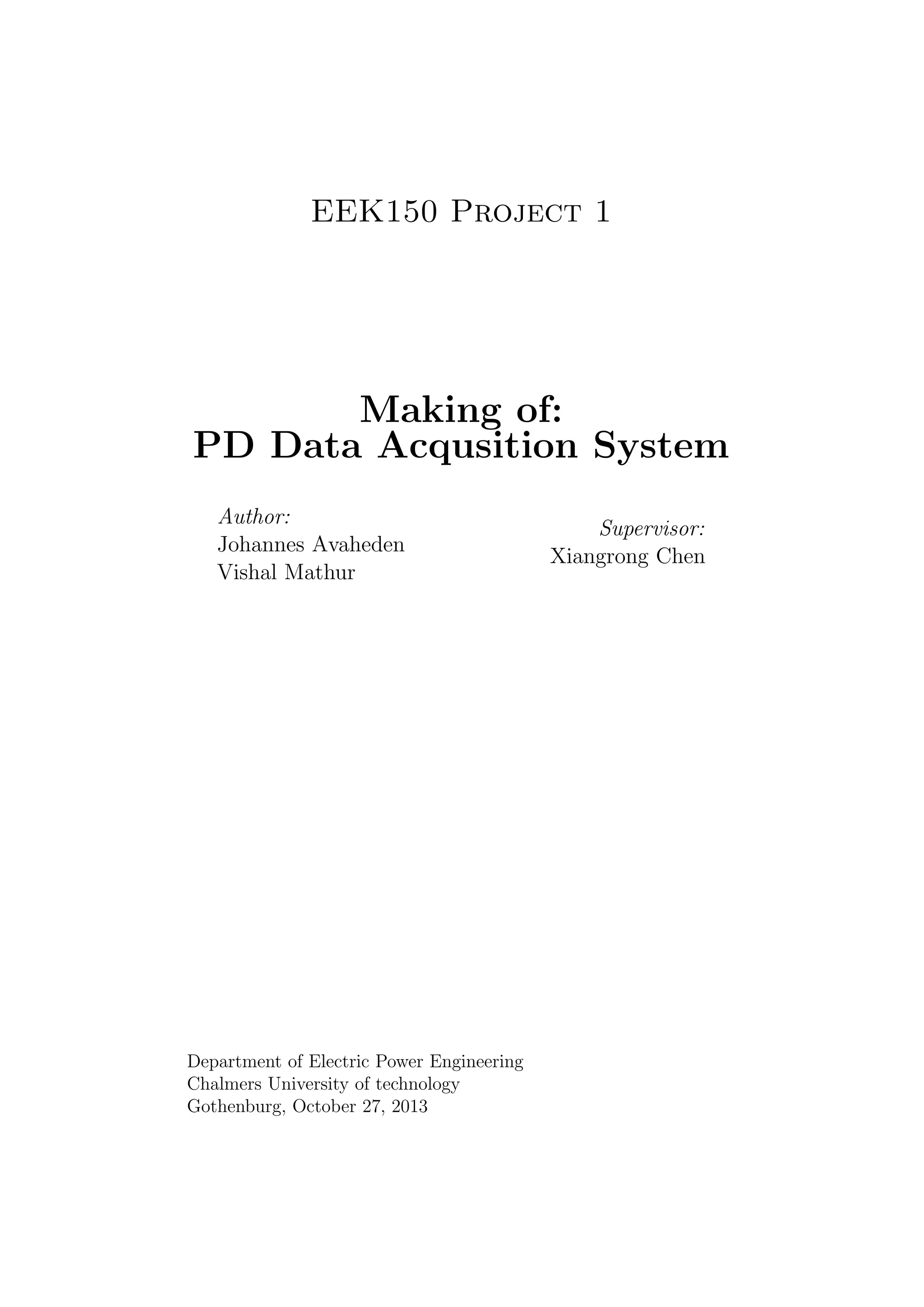 Making of a PD Data Acqusition System | PDF