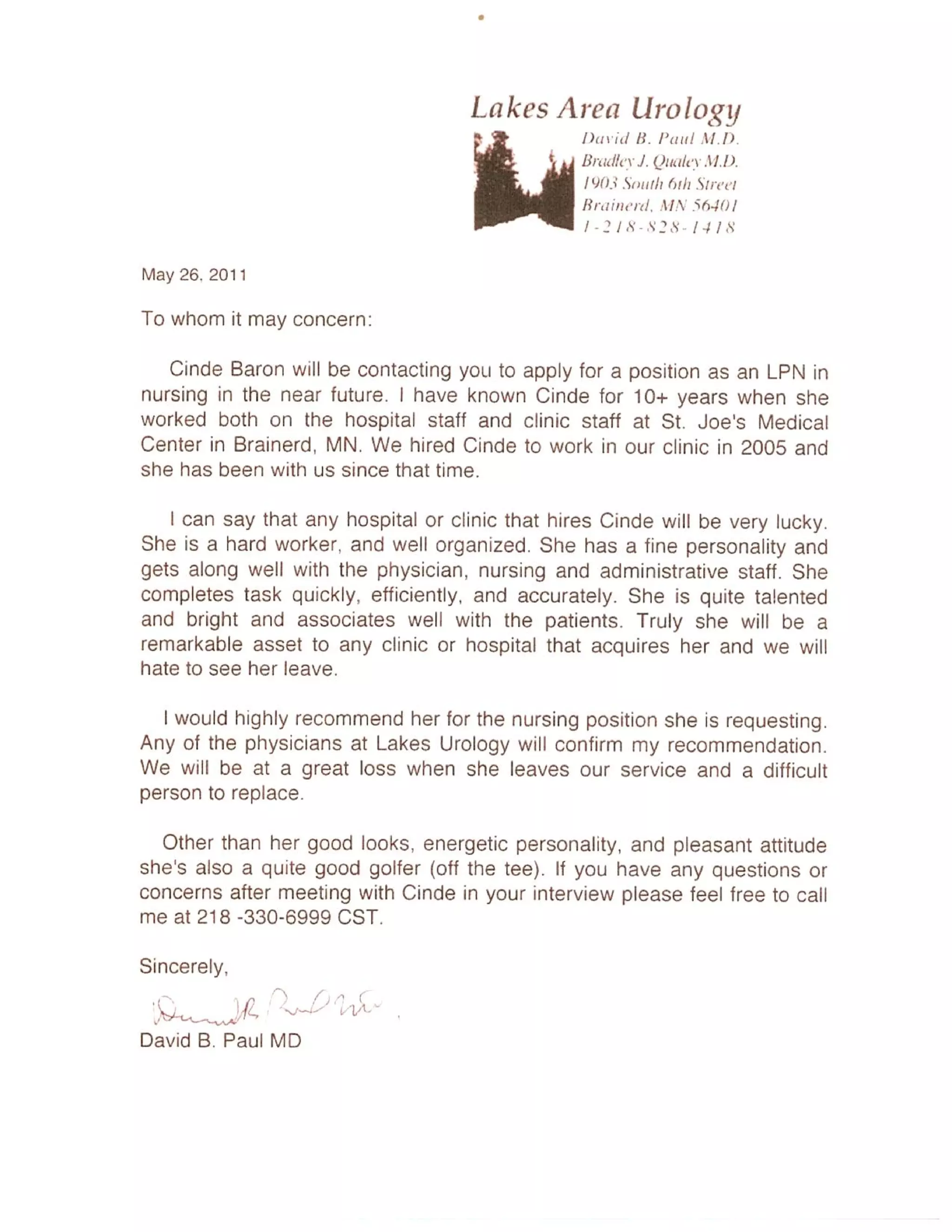 Reference letter Urology | PDF