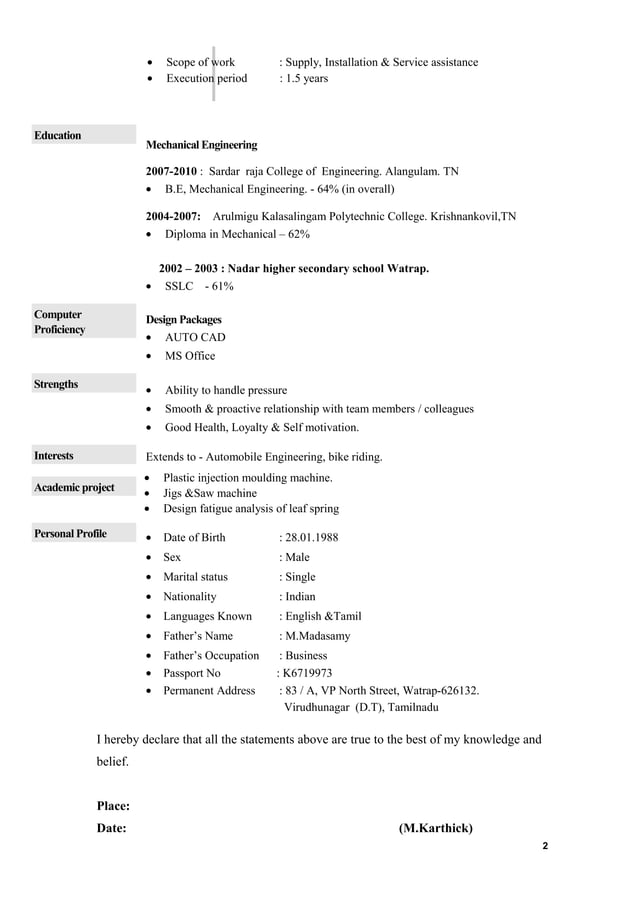 Resume as Procurement Engineer | DOC