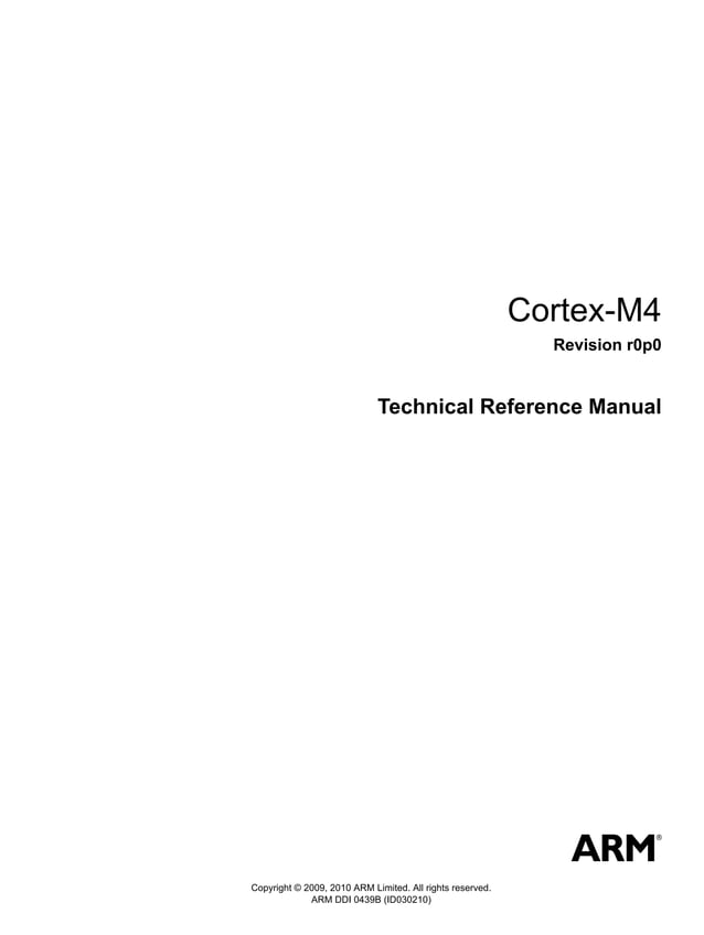 Arm cortex m4 technical reference manual | PDF | Operating Systems | Computer Software and ...