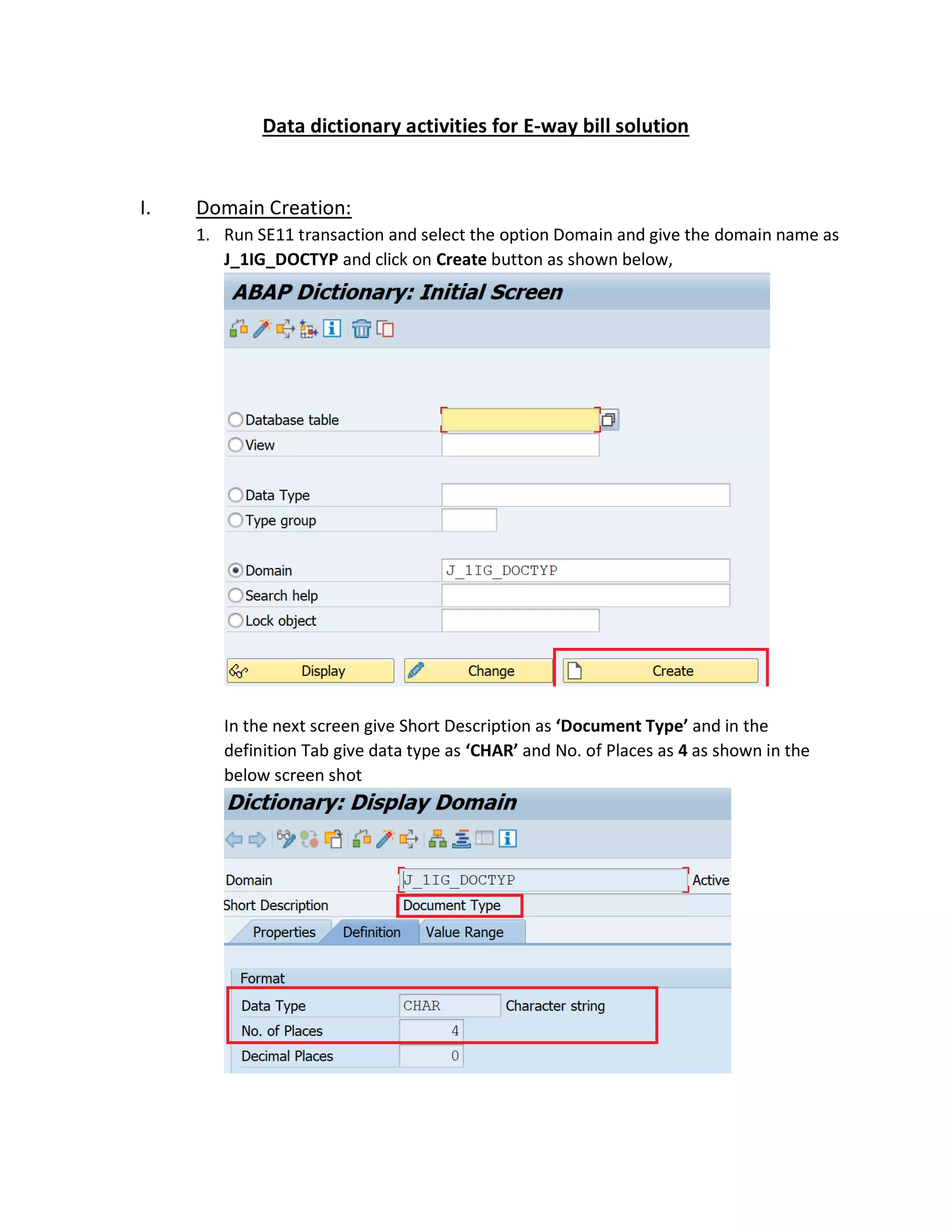 EWAY BILL Ddic creation | PDF