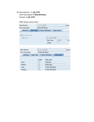 EWAY BILL Ddic creation | PDF