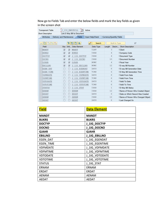 EWAY BILL Ddic creation | PDF