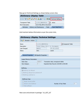 EWAY BILL Ddic creation | PDF