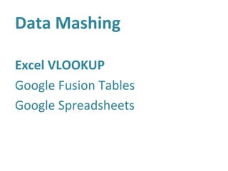 Data Journalism - Data Mashing and Summarisation | PPT
