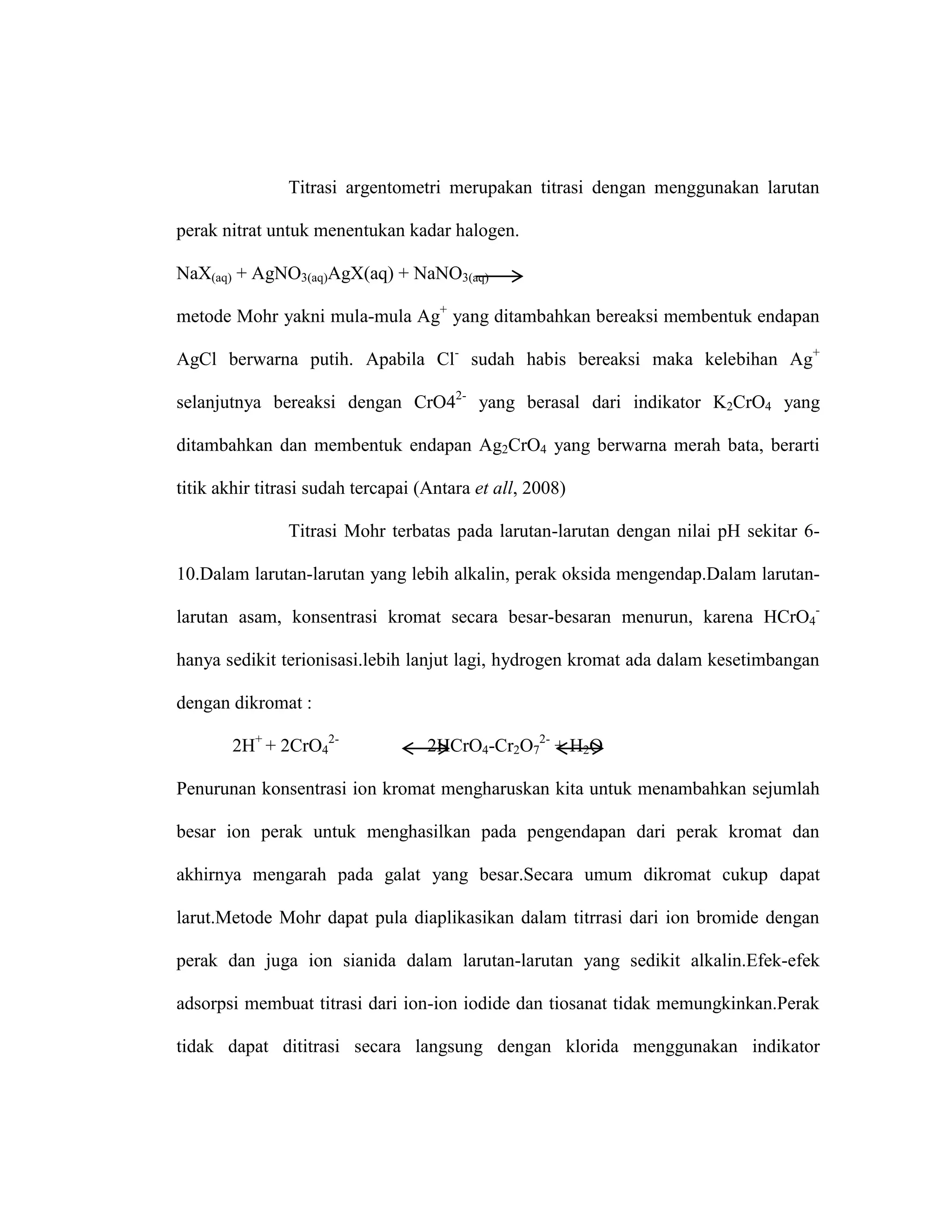 laporan praktikum titrasi pengendapan | DOCX