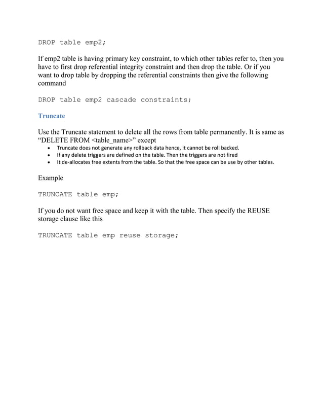 Data Definition Language (DDL) | PDF