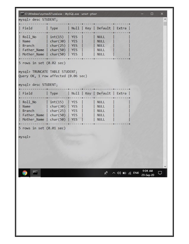 SQL Queries - DDL Commands | PDF | Databases | Computer Software and ...