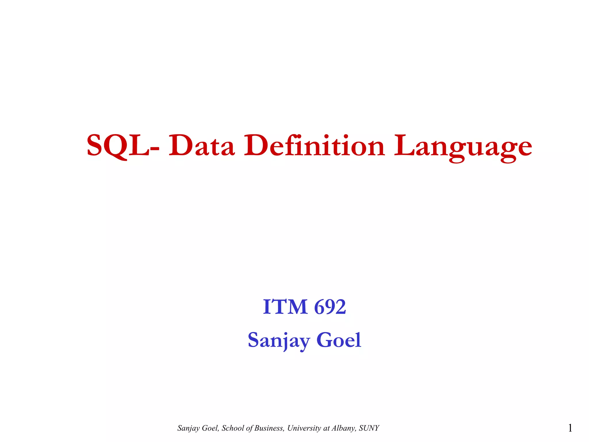 ddl.ppt | Databases | Computer Software and Applications