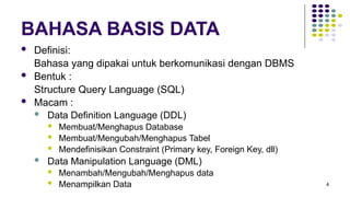 Data Definition Language untuk menampilkan data dari berbagai tabel | PPT