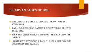 DDL and DML.pptx ddl vs dml ddl and dml ddl and dml | PPT