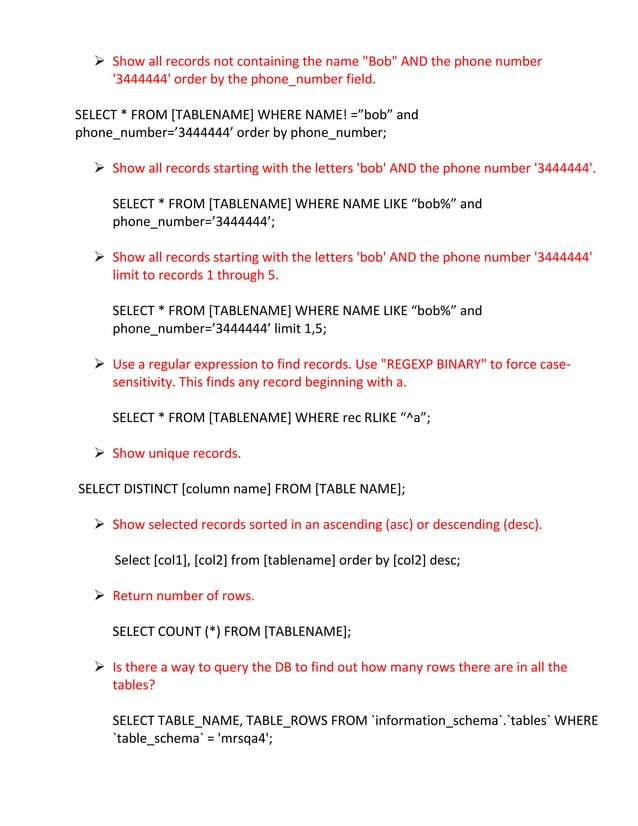 Ddl commands | DOCX | Databases | Computer Software and Applications