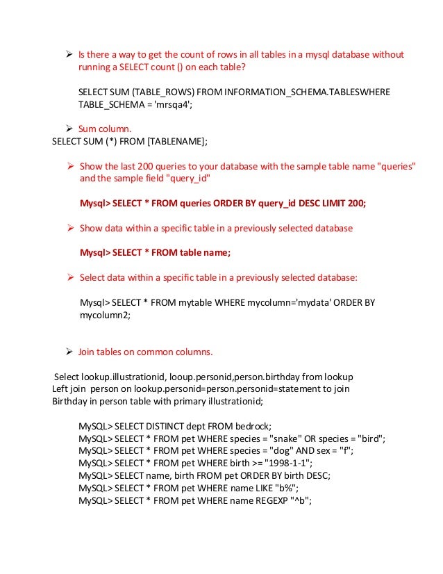 Ddl Commands