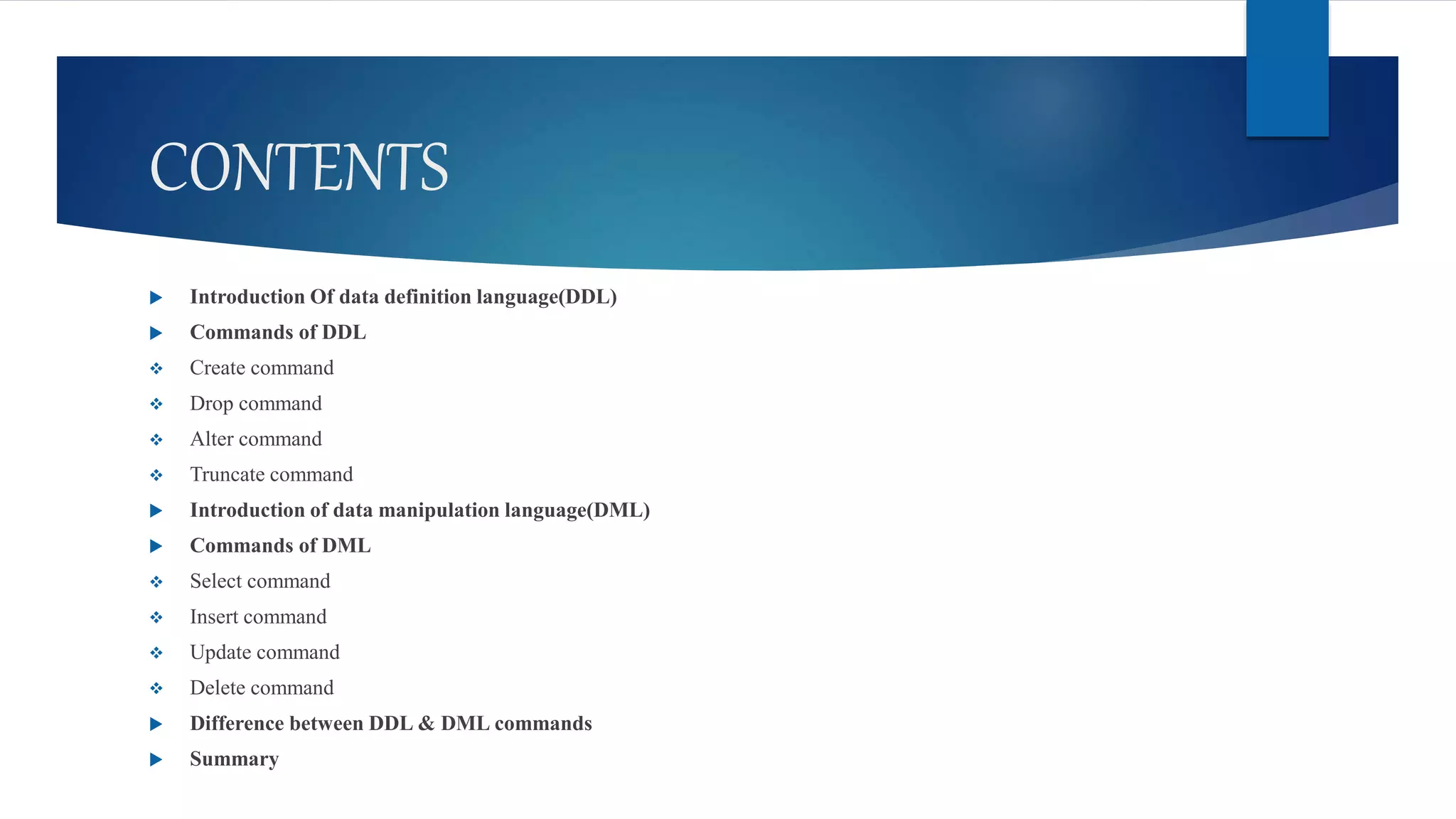Ddl & dml commands | PPTX
