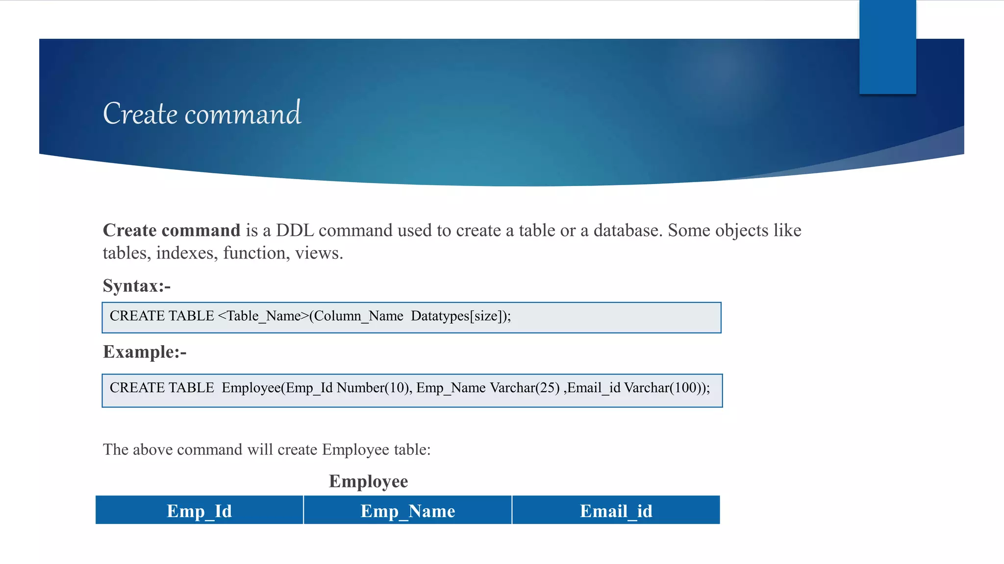 Ddl & dml commands | PPTX