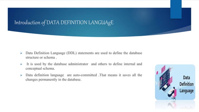Ddl & dml commands | PPTX