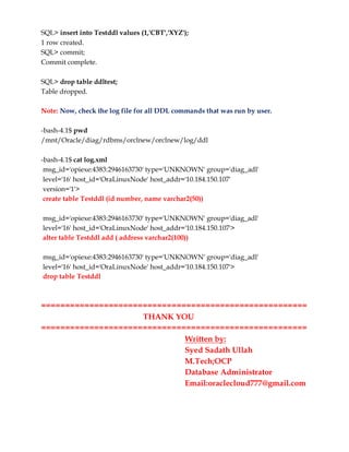 DDL logging Parameter in Oracle 11g & 12c | PDF