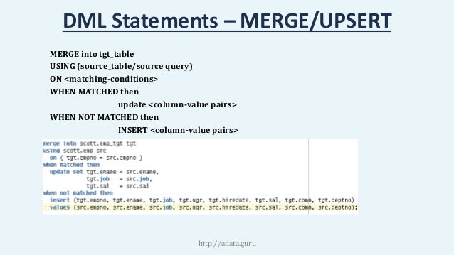 Oracle SQL DML Statements Oracle SQL DML Statements
