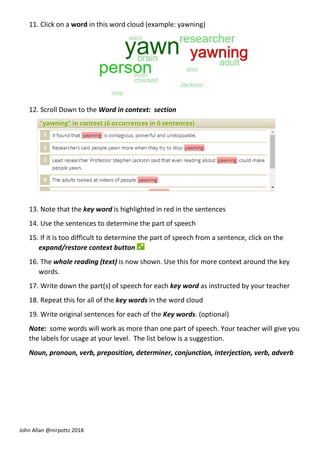 DDL WordSift Activity 5- Study Key Vocabulary from a Reading | PDF