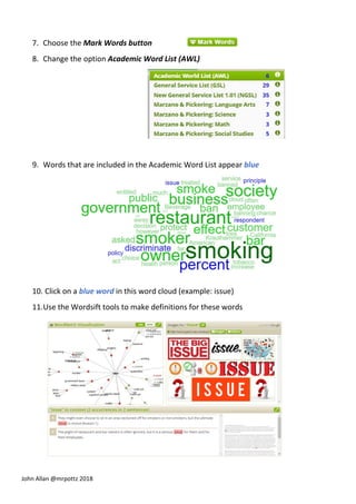 DDL WordSift Activity 6- Identify AWL terms in a text | PDF