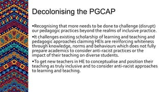 Decolonising DMU: Building the Anti-racist University | PPT