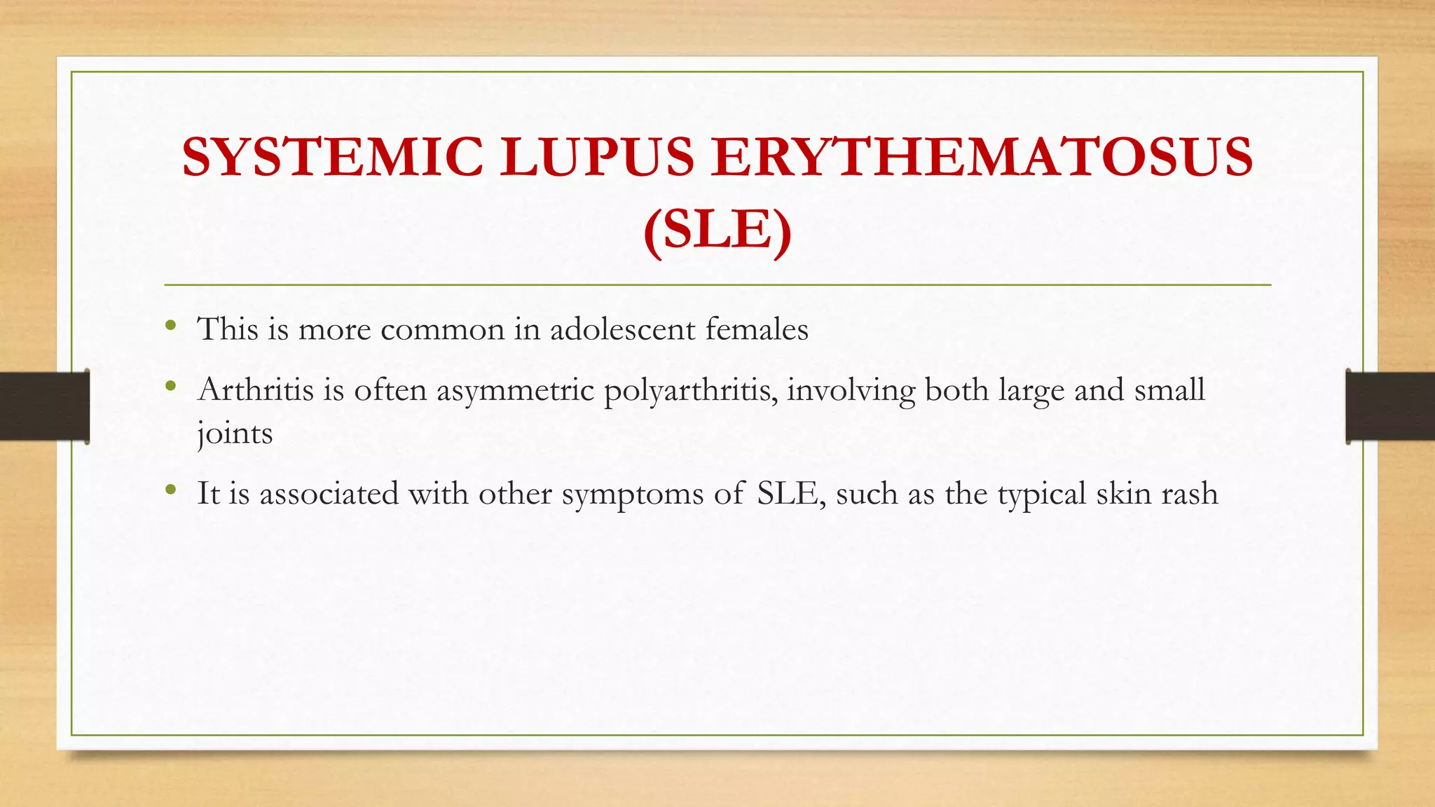 Differential Diagnosis of Arthritis in Children | PPTX