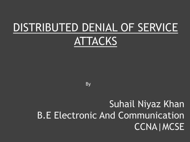 Distributed denial-of-service (DDoS) attack || Seminar Report @ gestyy.com/wZdUfJ | PPTX ...