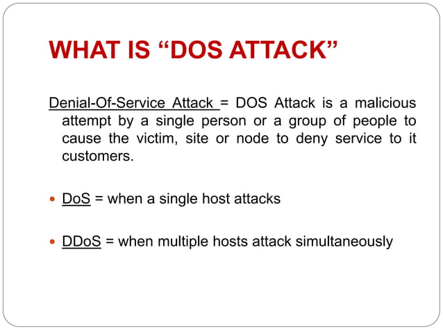 D dos attack | PPT