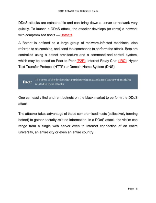 An Ultimate Guide to DDos Attacks: Detection, Prevention and Mitigation | PDF