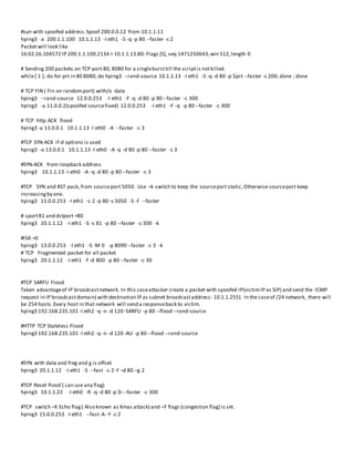 Type of DDoS attacks with hping3 example | DOCX
