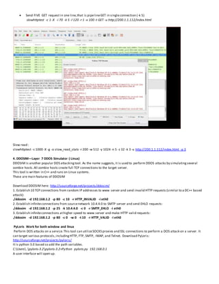 Type of DDoS attacks with hping3 example | DOCX