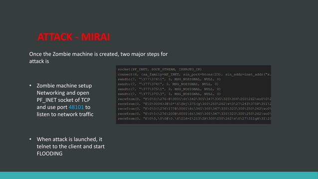 DDOS ATTACK - MIRAI BOTNET | PPTX