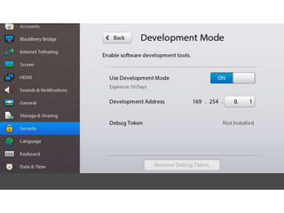 BlackBerry Empire DDPB Sideload Walkthrough - PlayBook | PPT