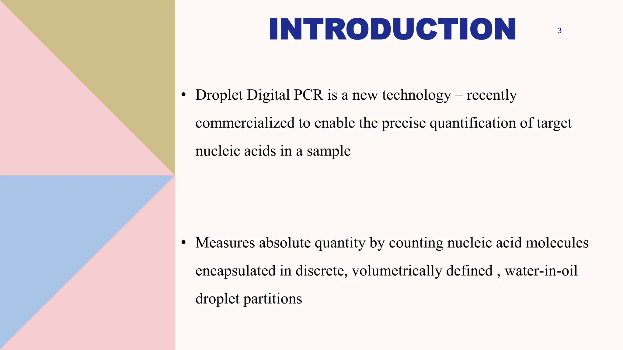 Droplet digital PCR and its applications | PPTX