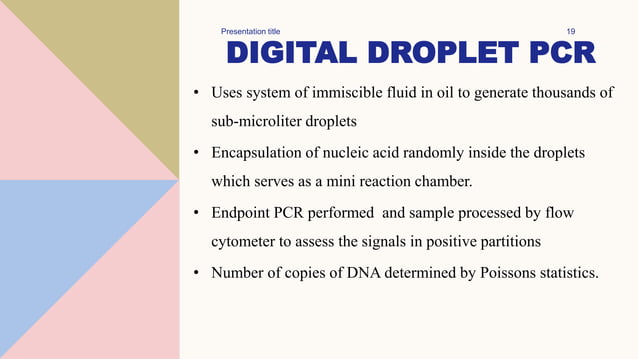 Droplet digital PCR and its applications | PPTX