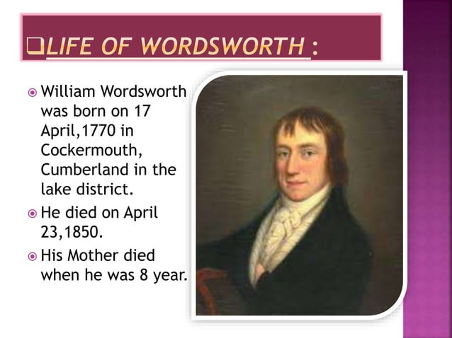 Biography of Wordsworth | PPTX